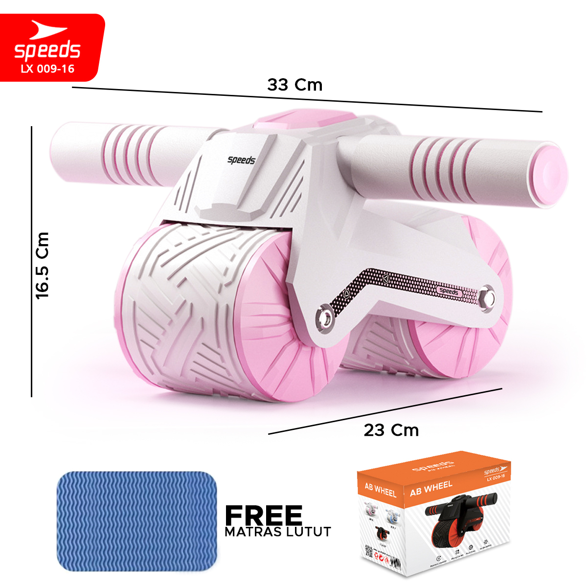 Jual SPEEDS Ab Roller Double Wheel Ab Wheel Alat Latihan Otot Perut ...
