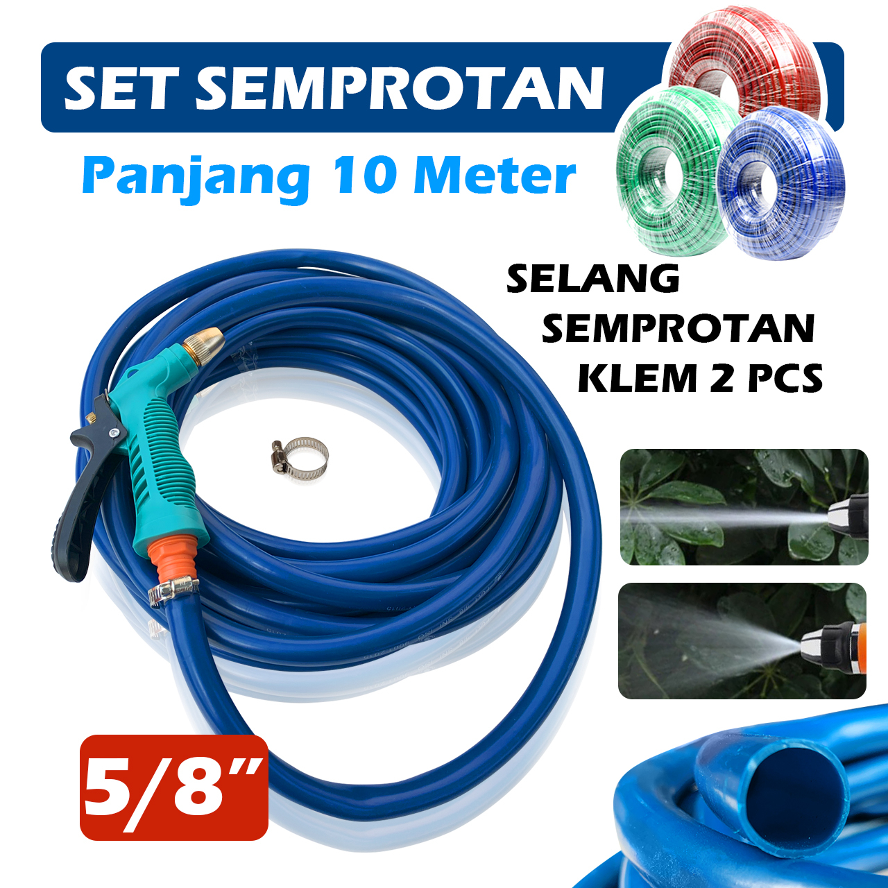 Jual Ralali Selang Paket Selang (10 Meter, 5 Meter, 3 Meter ) + Kepala Selang Semprotan Air ...