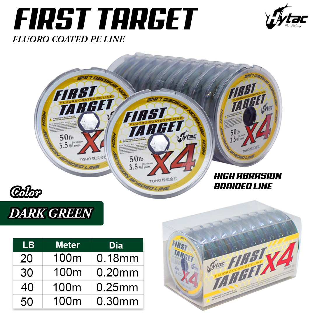 Jual HYTAC Senar Pancing PE Braid FIRT TARGET X4 Braid 100 Meter ...