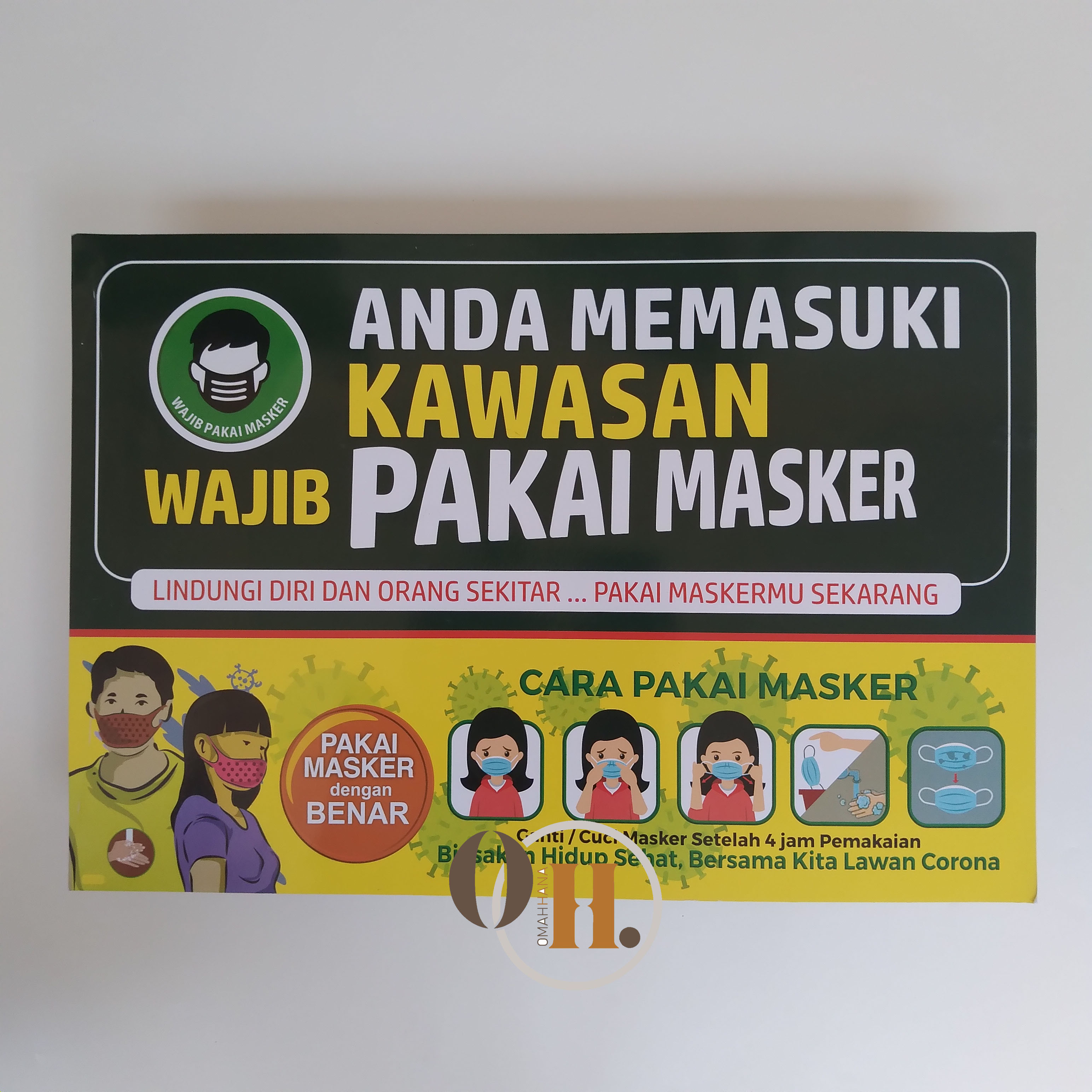 Jual Poster Kawasan Wajib Pakai Masker - Cara Pakai Masker | Shopee Indonesia