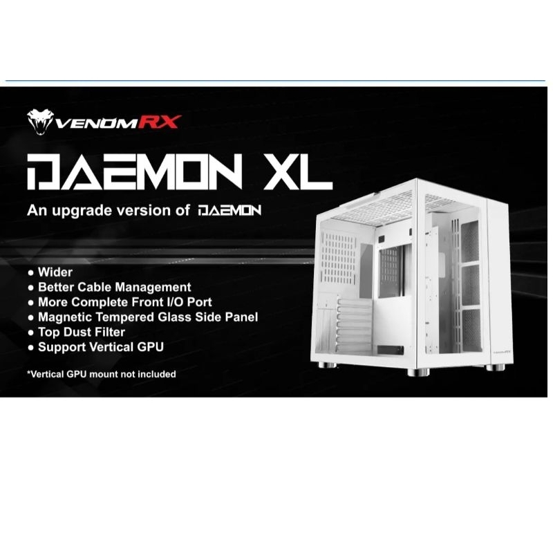 Jual Casing VenomRX Daemon XL White - Tempered Glass ATX Gaming Case ...