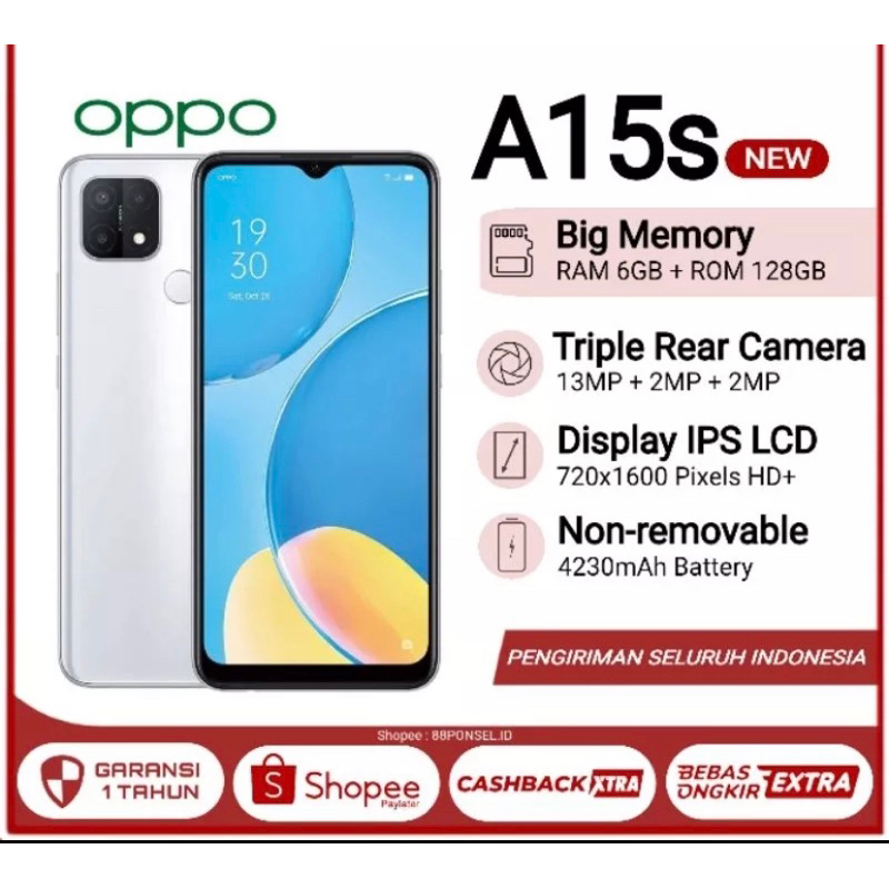 Jual Oppo A15s second like new garansi | Shopee Indonesia