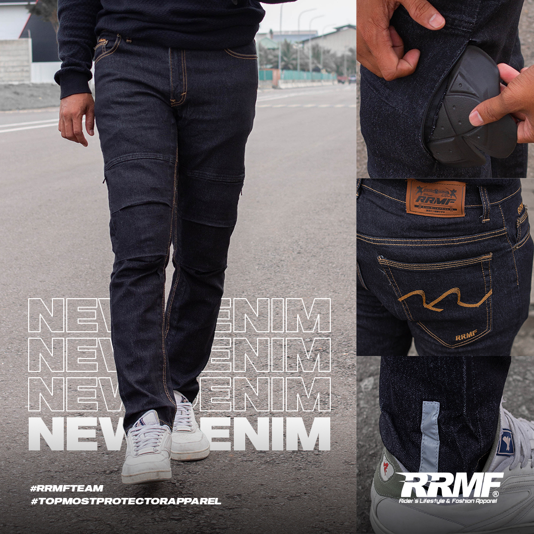 Jual RRMF Official New Denim Jeans 2023 Solid Black Protector Riding ...