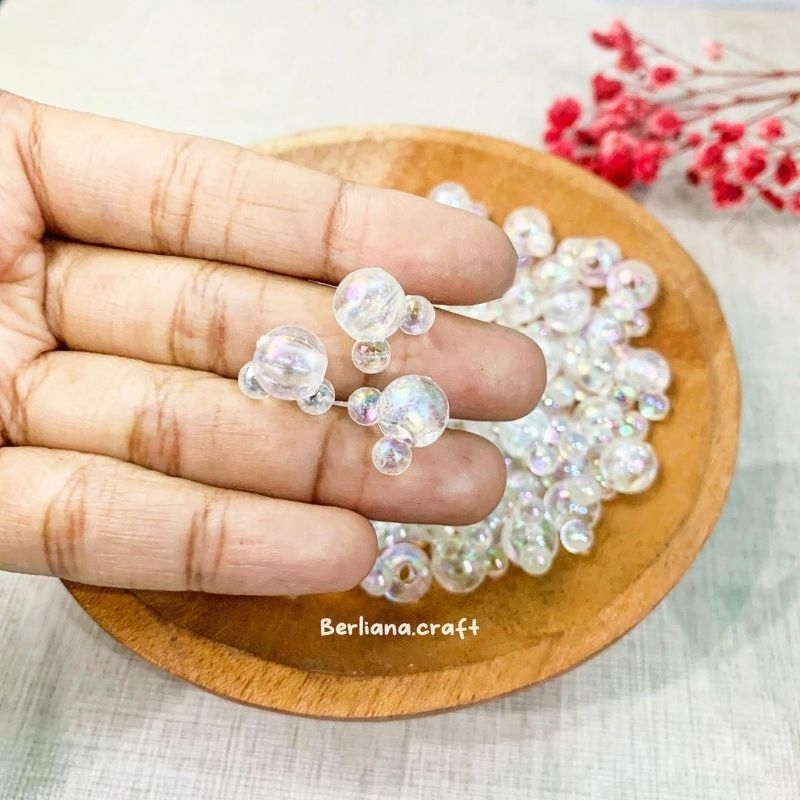 Jual ( 20pcs ) Manik MICKEY Putih dan Mix Warna Bening AB | Shopee ...