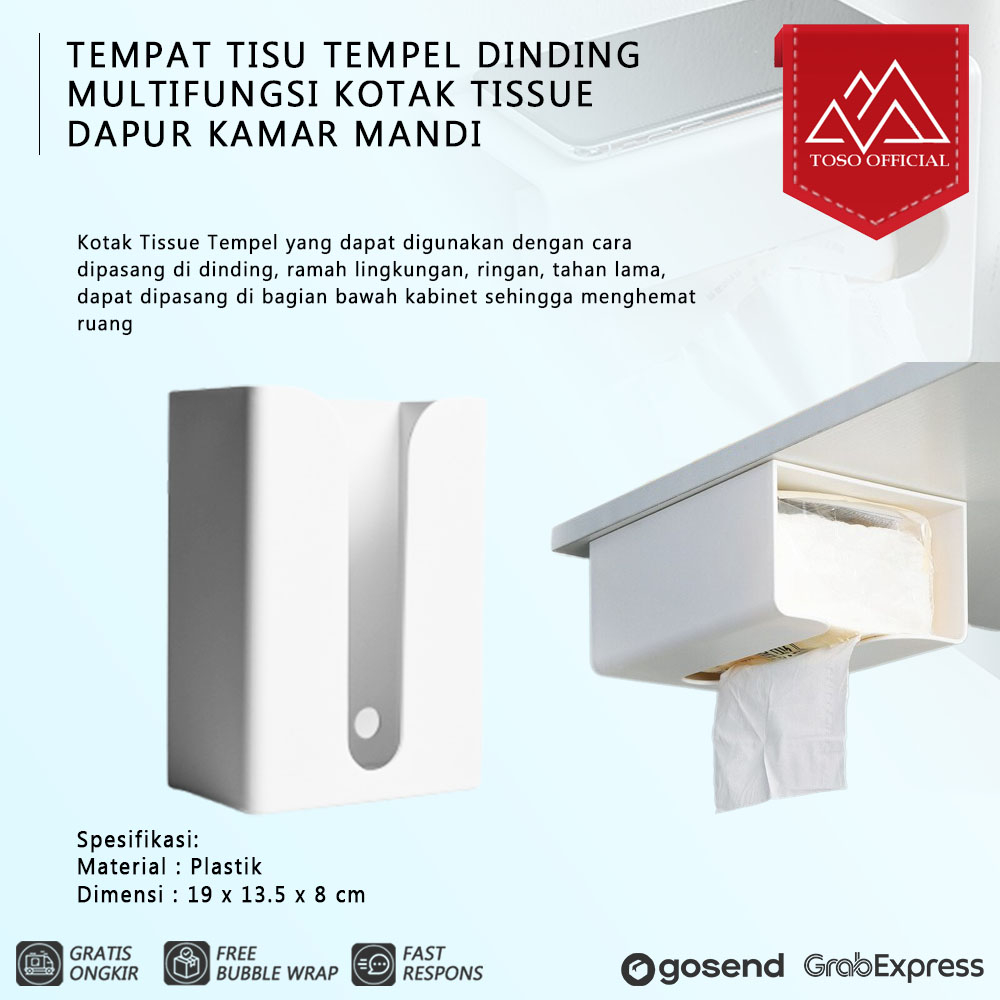 Jual TEMPAT TISU TEMPEL DINDING MULTIFUNGSI KOTAK TISSUE DAPUR KAMAR ...