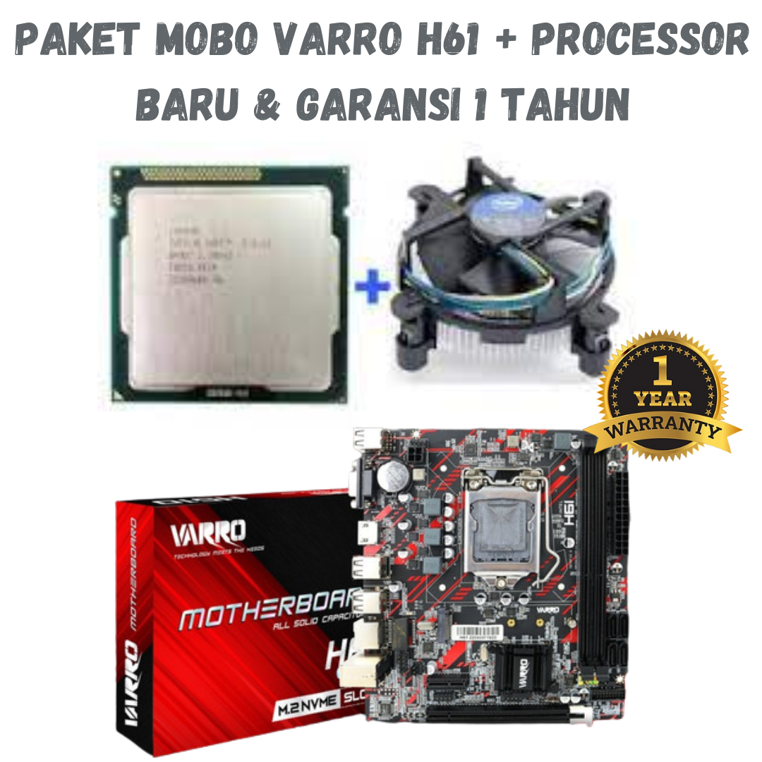 Jual PAKET MOBO MOTHERBOARD VARRO H61 + CORE i3 2120/2130 GARANSI 1 ...