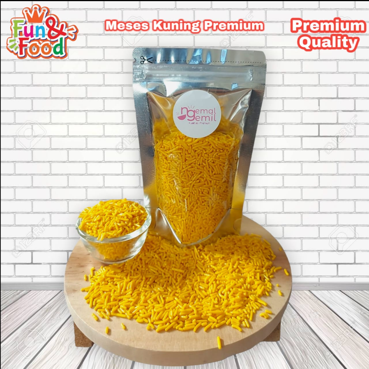 Jual Meses Pouch Kuning Meses Butiran Coklat Sprinkle Topping Donut Kue ...