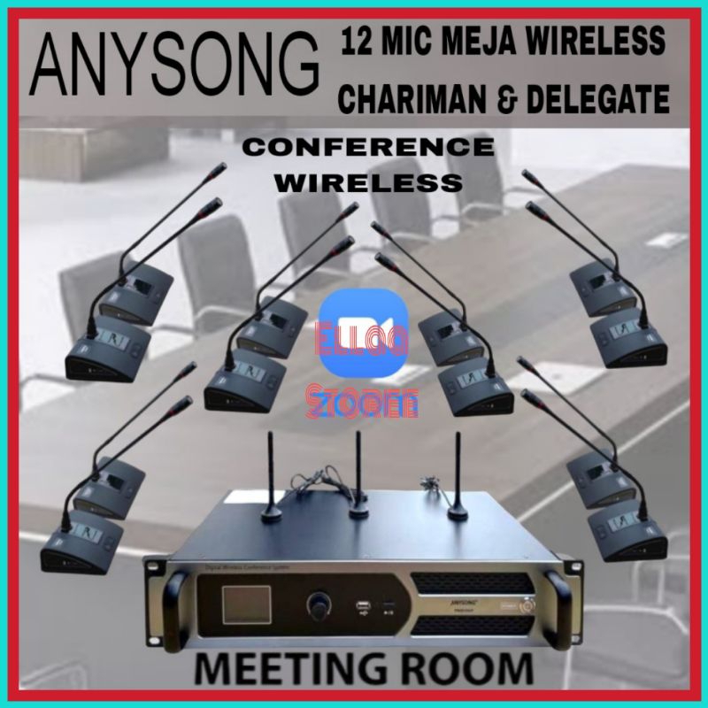 Jual PAKET MIC MEJA WIRELESS CONFERENCE 12 MIC , DELEGATE, CHARIMAN,ANYSONG | Shopee Indonesia