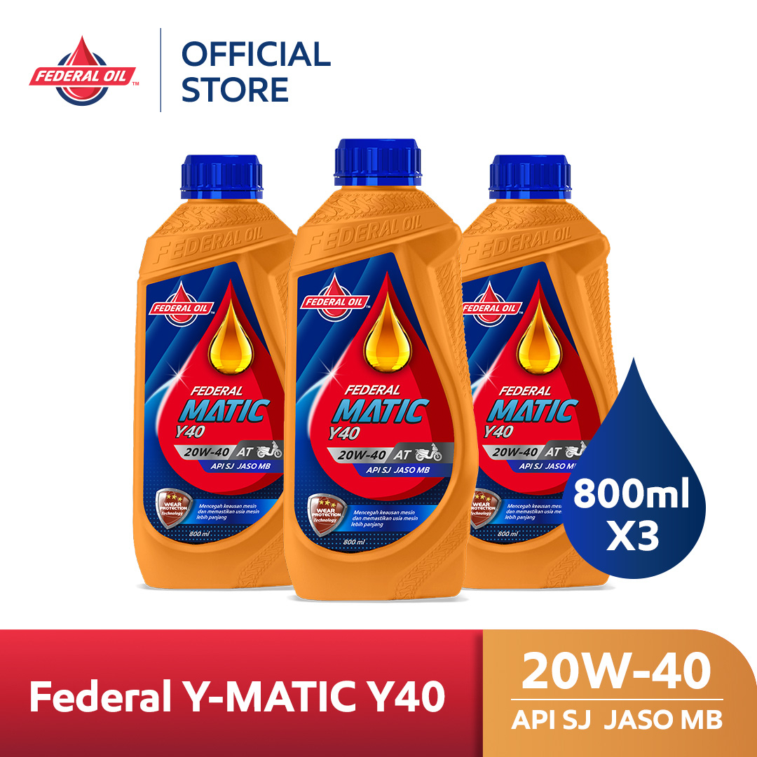 Jual FEDERAL Oil Matic y 40 20W-40 0.8L 800ml - Oli Motor Matic (3 ...