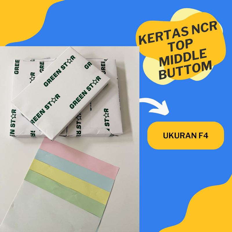 Jual Kertas NCR greenstar carbonless rangkap warna per rim | Shopee ...