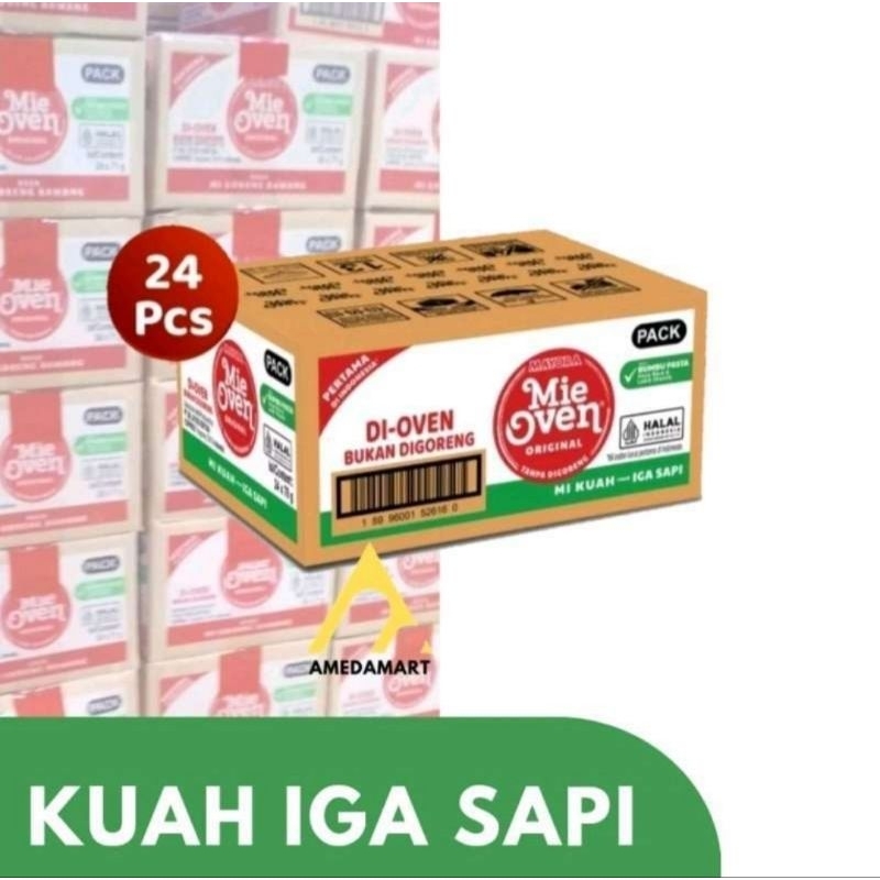 Jual Mie Oven Mi Instan Kuah Iga Sapi 70g ( 24 Pcs / Dus) | Shopee ...