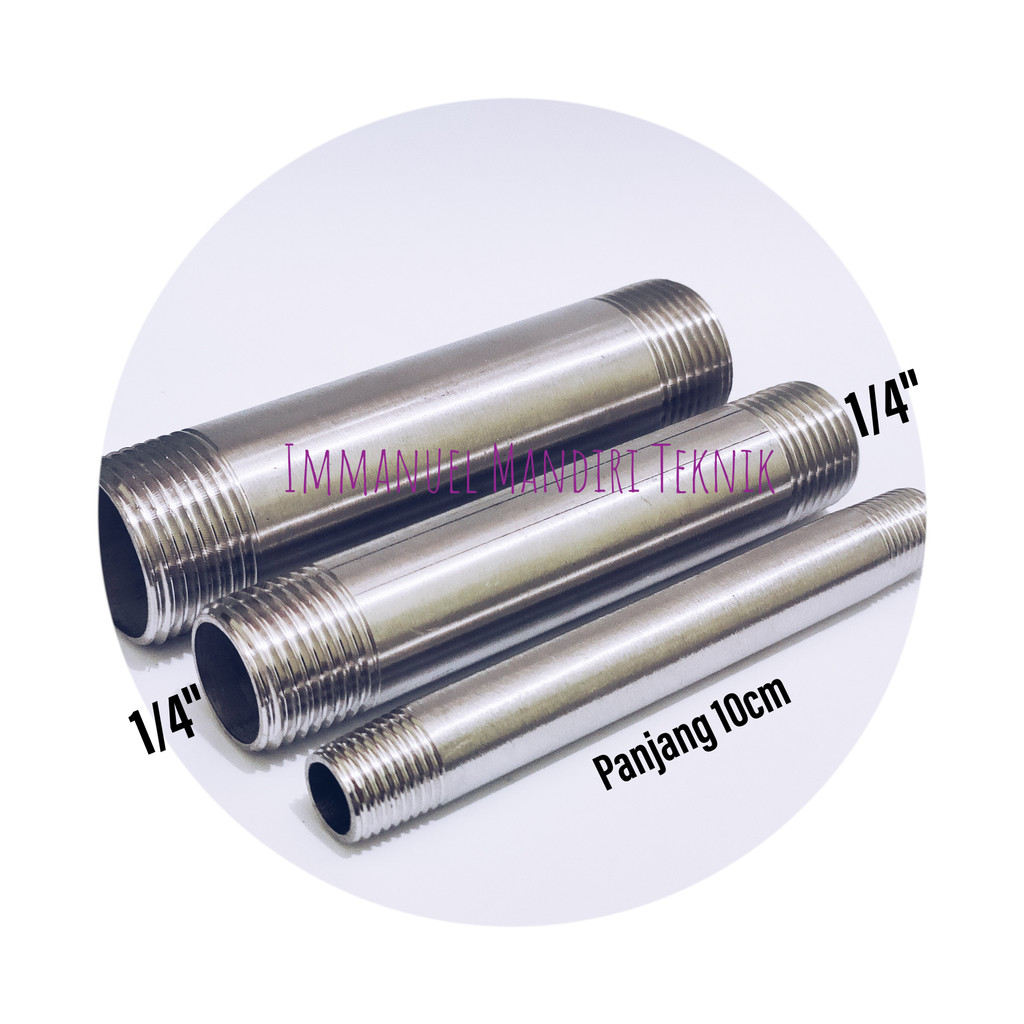 Jual Pipa nepel 1/4 10cm ss304 / Pipe nipple / Pipa nipple 1/4 10cm ...