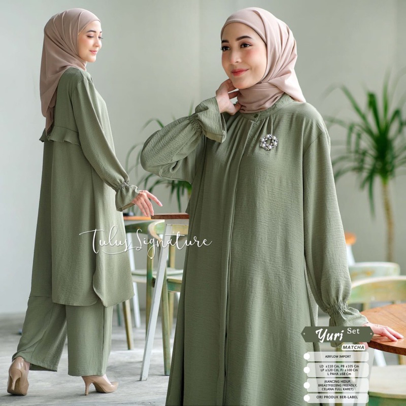 Jual YURI SET POLOS CRINKLE AIRFLOW LONG JUMBO LD 120 // SETELAN YURI // ONE SET YURI // SETCEL ...