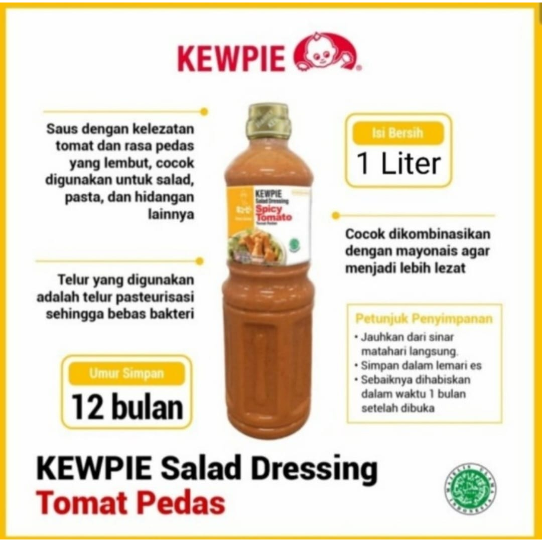 Jual Kewpie Salad Dressing Spicy Tomato | Kewpie Tomat Pedas 1 Liter ...