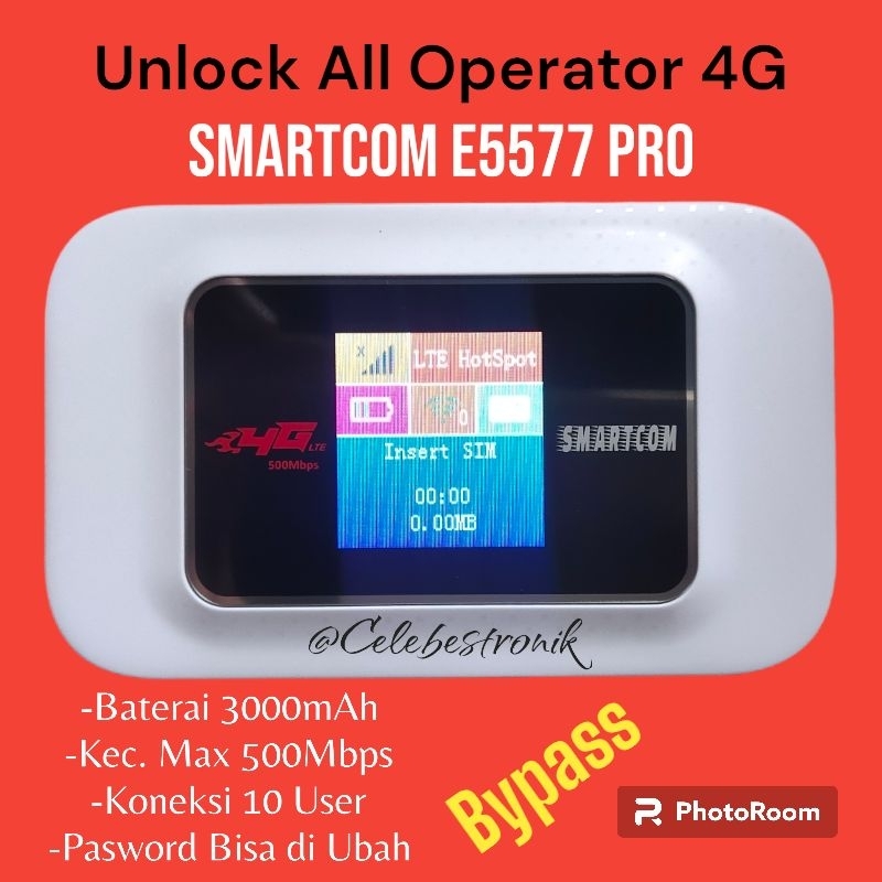 Jual Modem WiFi MiFi Smartcom E5577 Pro 500mbps 3000mAh Unlock Bisa Semua Kartu | Shopee Indonesia