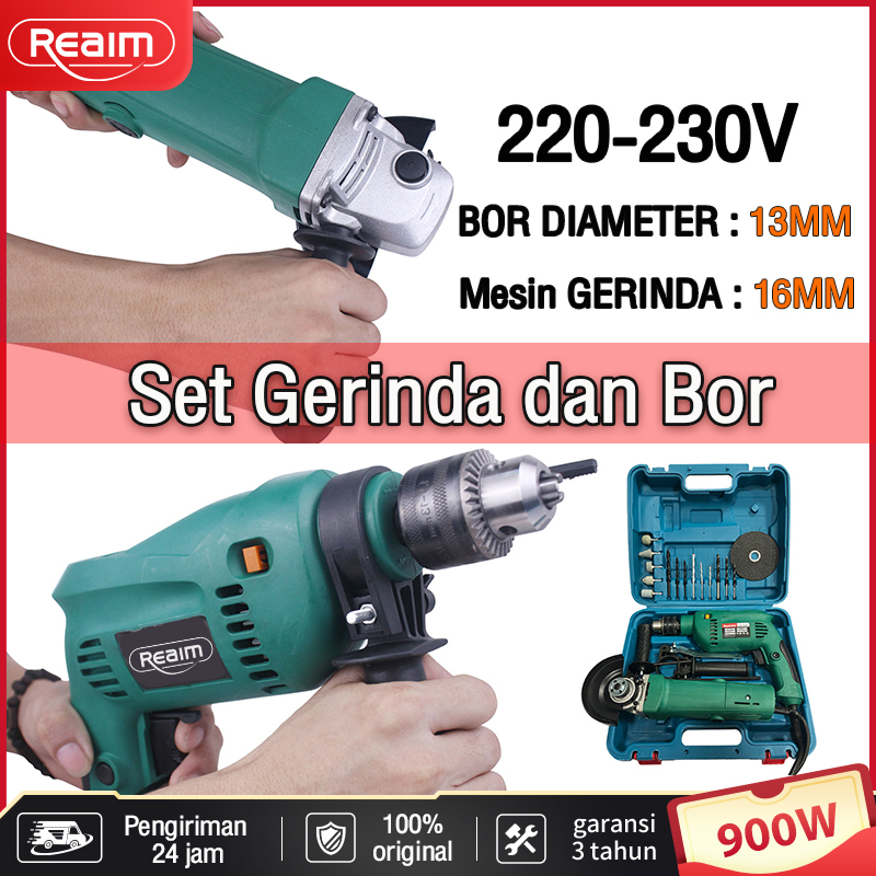Jual REAIM Mesin Gerinda Tangan bor dan gerinda 13mm mesin grenda Mesin ...