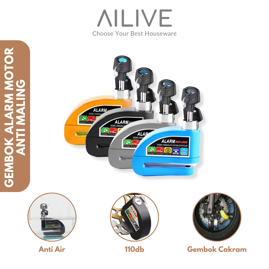 Jual Gembok Motor Alarm Cakram Anti Maling Honda Yamaha Suzuki Bisa ...