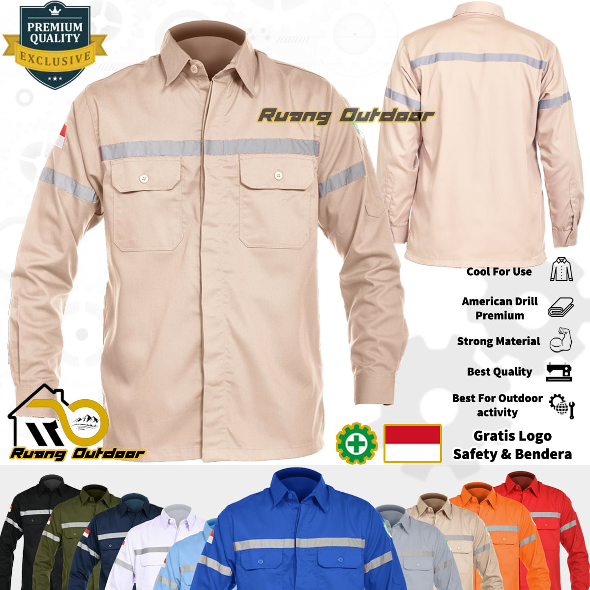 Jual KEMEJA WEARPACK ATASAN BAJU SAFETY K3 OUTDOOR PREMIUM LENGAN ...