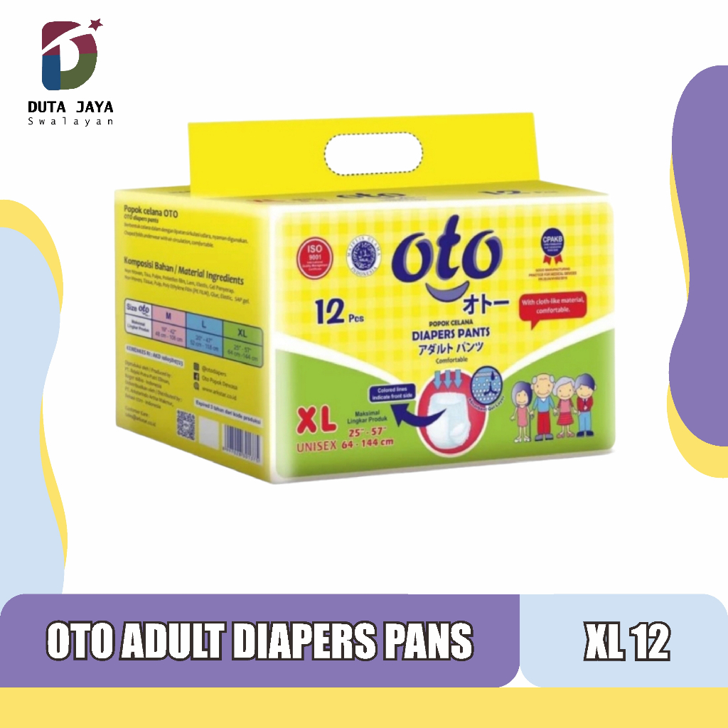 Jual Oto Adult Diapers Pants Pempers Popok Dewasa Celana XL Isi 12 Pcs | Shopee Indonesia