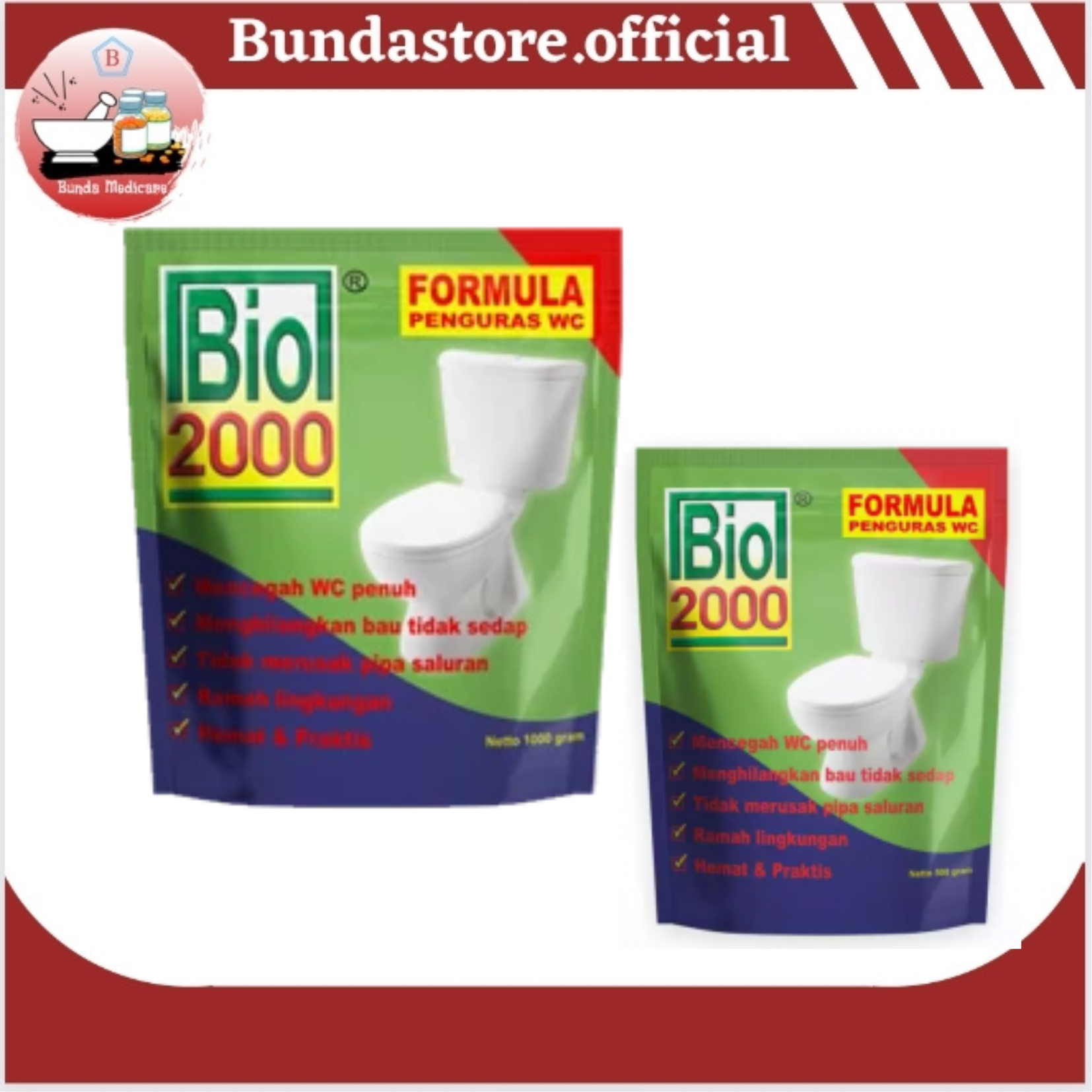 Jual BIO 2000 500 gram l 1000 GR KURAS WC BAKTERI PENGURAI LIMBAH ANTI ...
