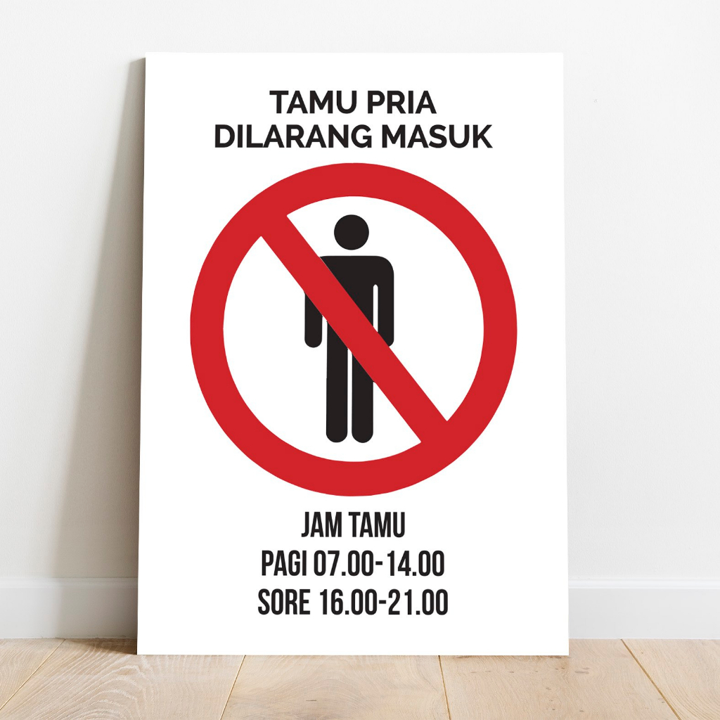 Jual Poster Kayu MDF Tamu Pria Dilarang Masuk Jam Tamu Kos Kost ...