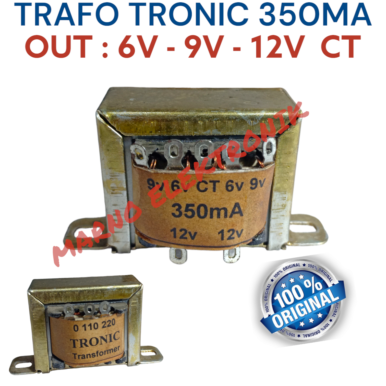 Jual TRAFO TRAVO TRONIC 350MA CT 6V 9V 12V 350 MA ASLI ORI ORIGINAL ...