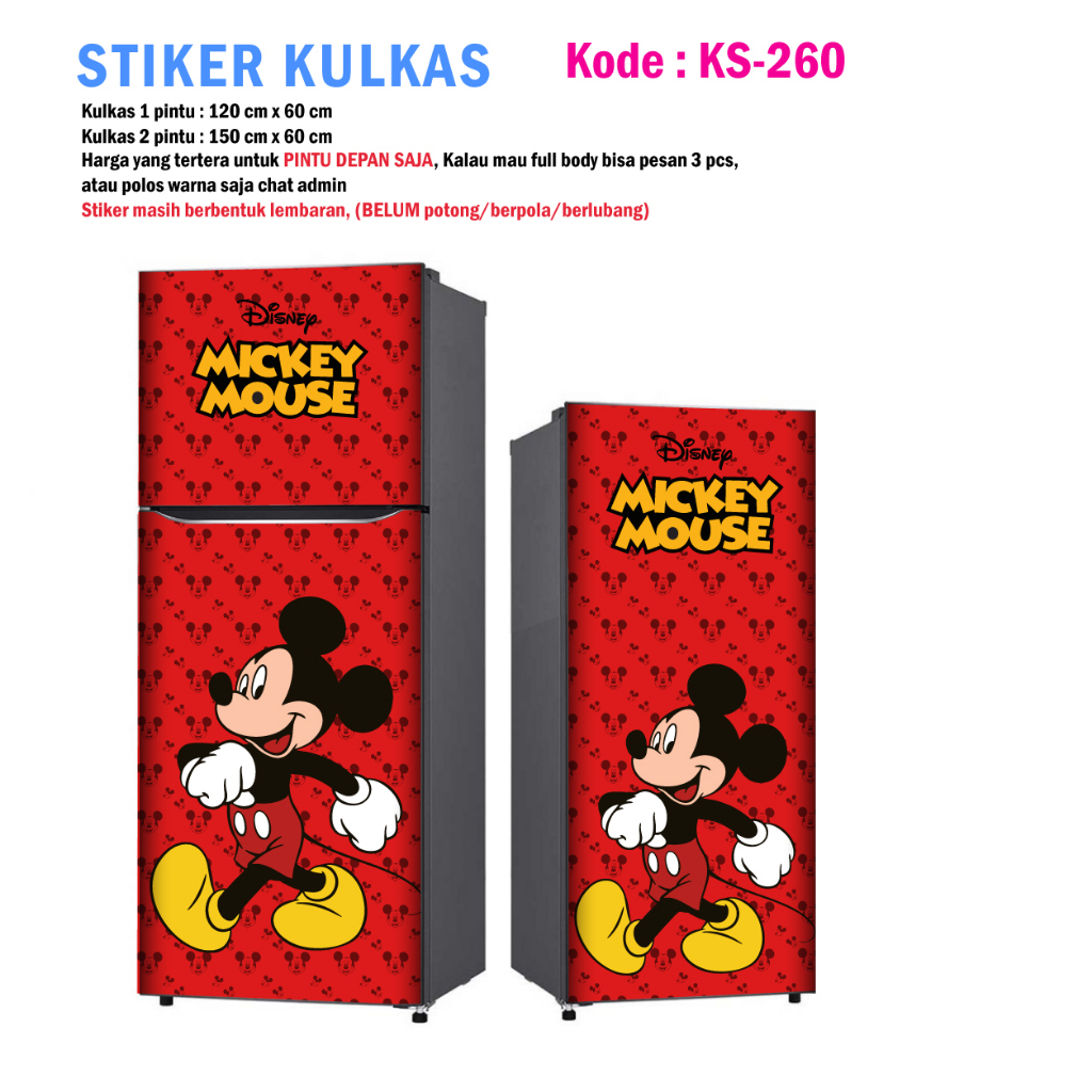 Jual Stiker Kulkas 1 Pintu dan Sticker Kulkas 2 pintu Kartun Tikus ...