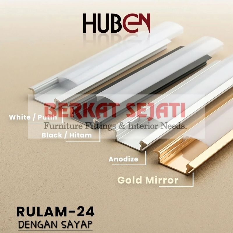 Jual List Rail Lis Rel Rumah Cover Casing Lampu LED Strip Aluminium 3 ...