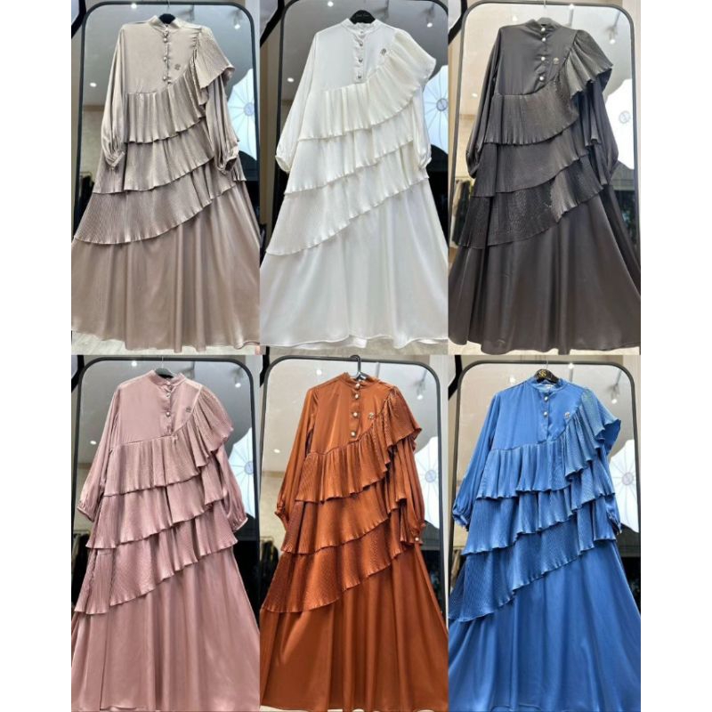Jual Dress Rimpel bertingkat ORI Brand Shellasaukia | Shopee Indonesia