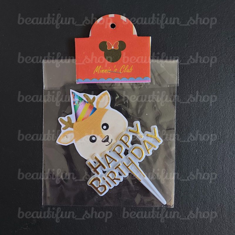 Jual Topper happy birthday kartun hewan | hiasan kue ulang tahun anak ...