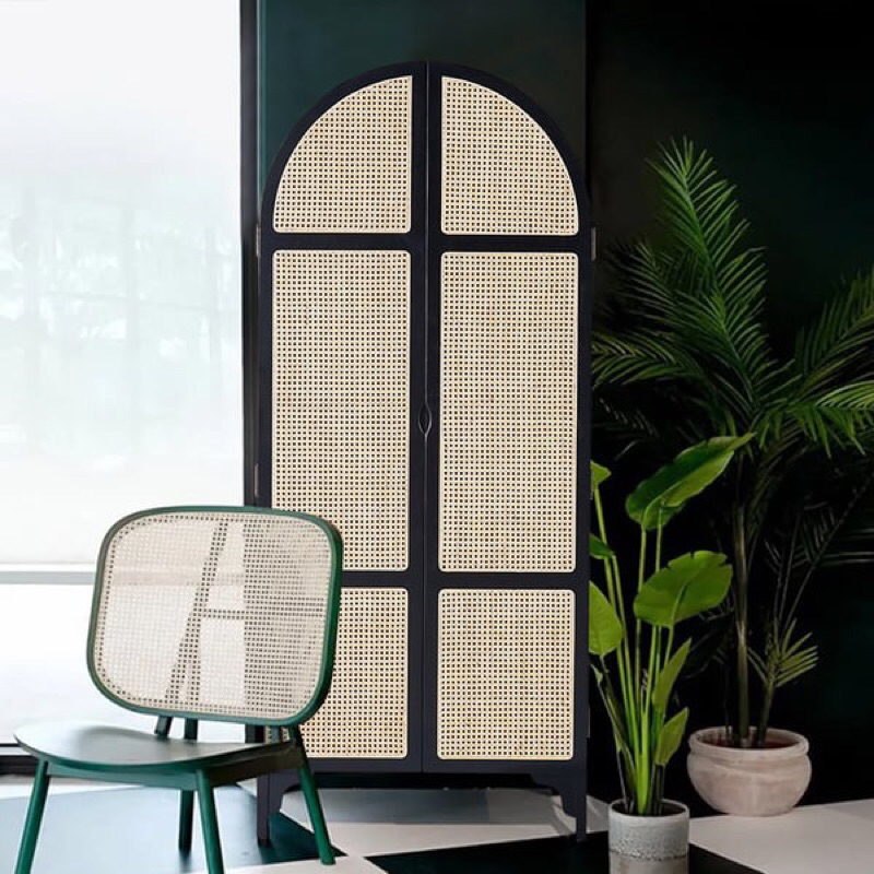 Jual lemari rotan (rattan black wardrobe) | Shopee Indonesia