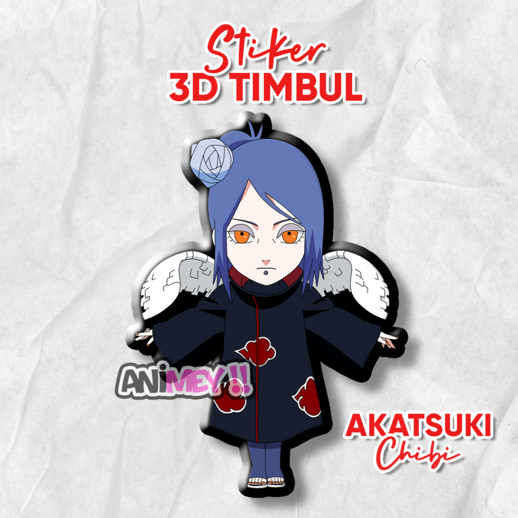 Jual Stiker Emblem 3D Timbul Akatsuki Chibi / Stiker Anime Resin ...