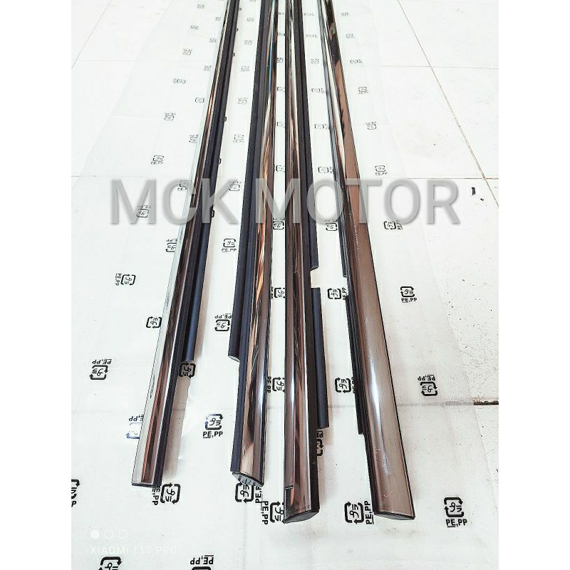 Jual pelipit kaca pintu mitsubishi expander nissan livina crhoome 1set ...