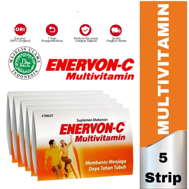Jual Enervon-C Tablet Vitamin C 1 strip@4 tablet/Multivitamin\suplemen ...