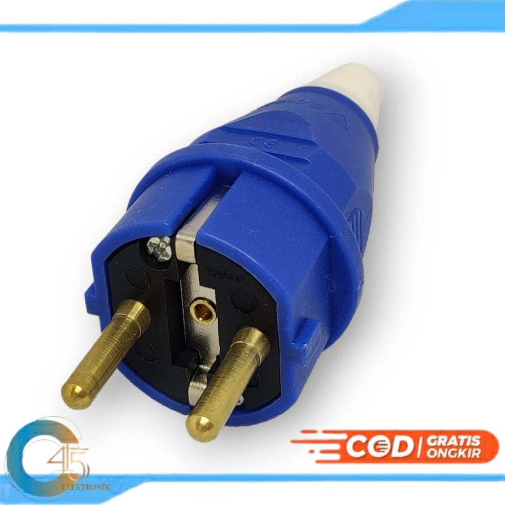 Jual Plug Mounting Male Steker Waterproof Steker Plug Mounting 2P 16A ...