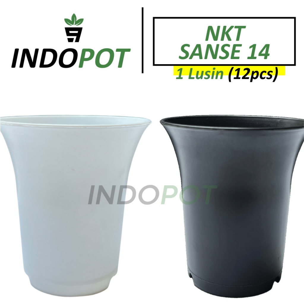 Jual (12Pcs) NKT Sanse 14 Warna Hitam Putih Pot Bunga Tanaman Hias ...