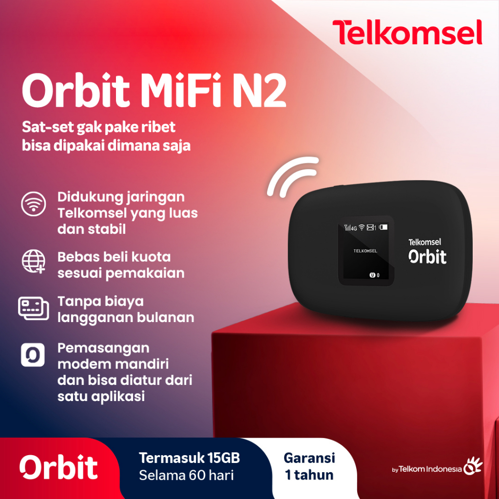 Jual Telkomsel Orbit Mifi N2 Portable Modem Wifi 4G High Speed Bonus ...