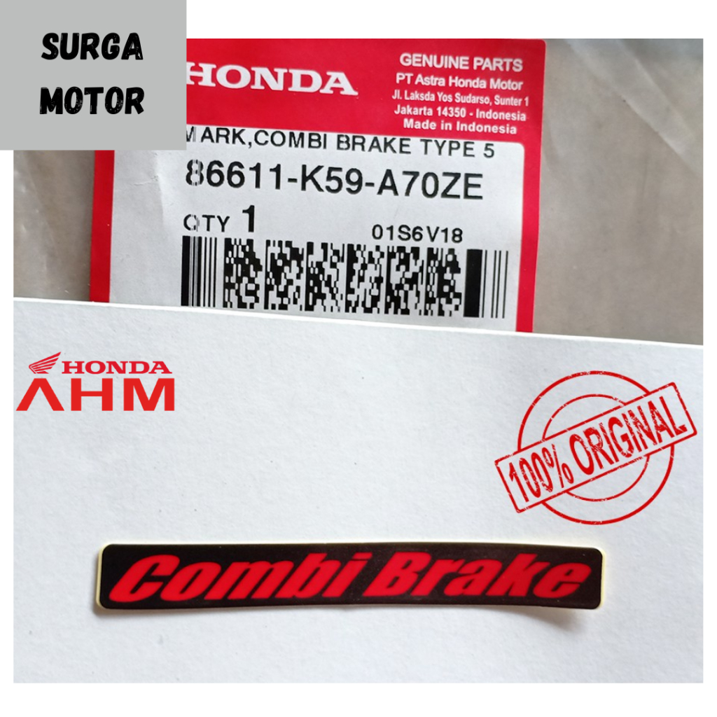 Jual Stiker Body Tulisan Mark Combi Brake Type 5 New Vario 125 eSP K60R ...
