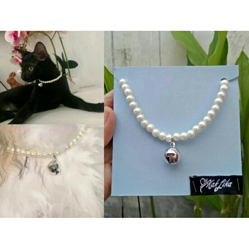 Jual Kalung Hewan Mutiara Sintetis /kalung kucing /kalung anjing ...