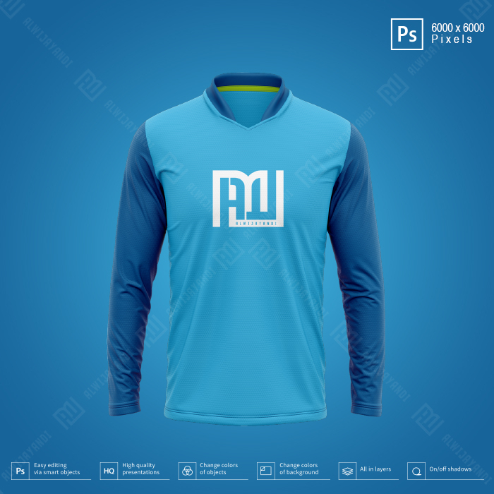 Jual MOCKUP JERSEY KERAH V LENGAN PANJANG - RESOLUSI 6000x6000 Pixels ...