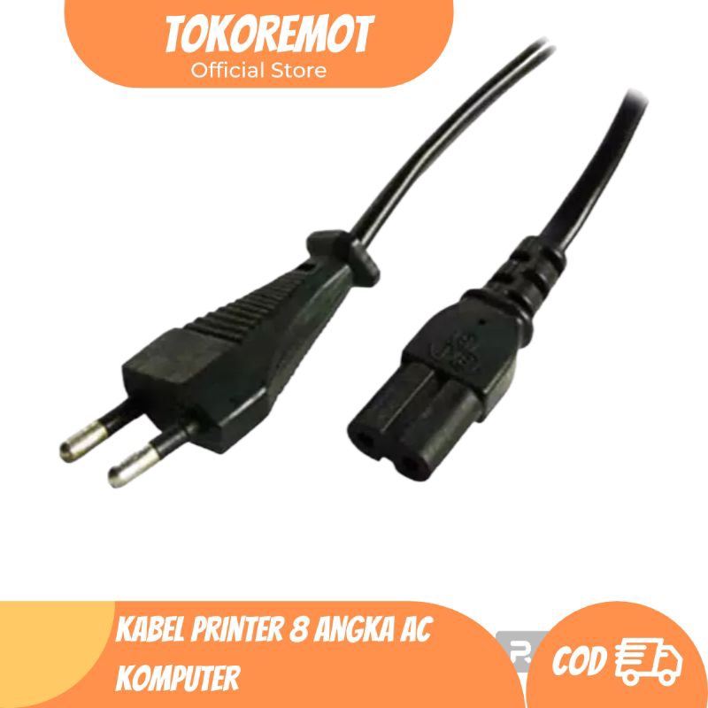 Jual Kabel AC Power Angka 8 Hitam Kabel Printer Kabel Power PS Printer ...