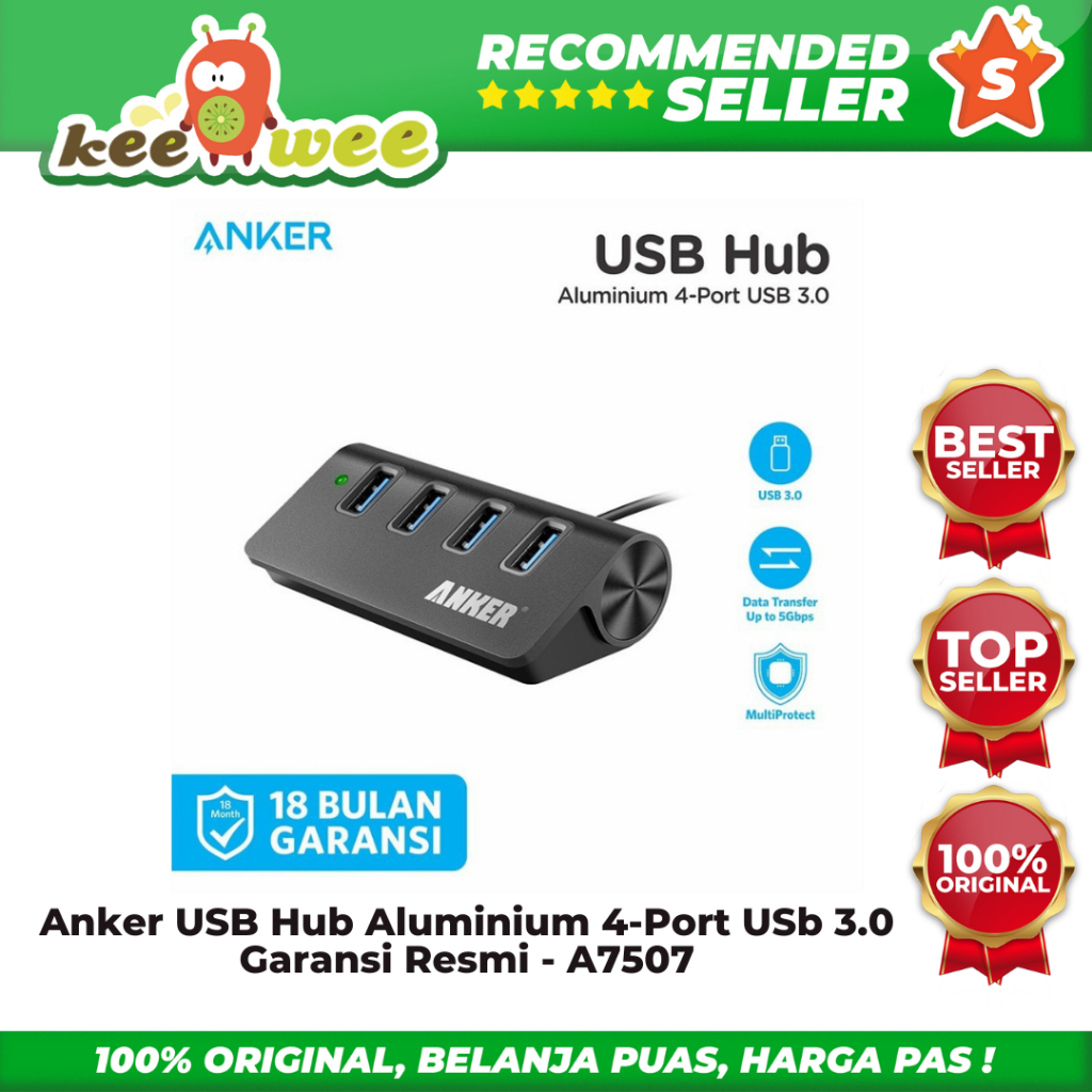 Jual Anker USB Hub Aluminium 4-Port USb 3.0 Garansi Resmi - A7507 ...