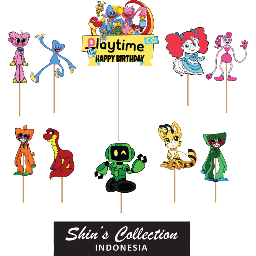 Jual Cake topper Poppy Playtime Cartoon set isi 10 pcs | Shopee Indonesia