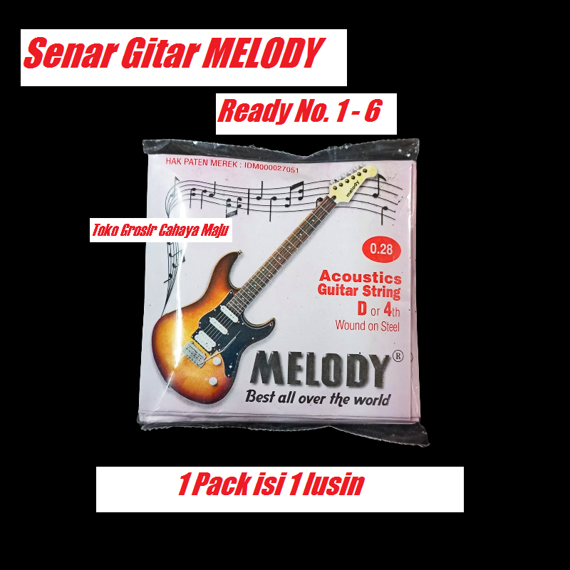 Jual Senar Gitar MELODY No 1-6 1 pack isi 12 pcs | Shopee Indonesia