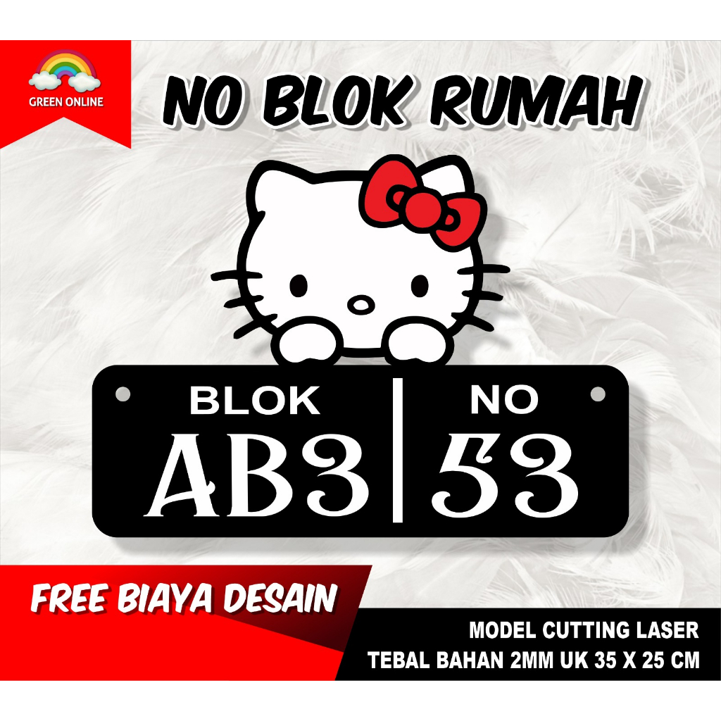 Jual PAPAN BLOK RUMAH MODEL CUSTOM HELLO KITTY TERBUAT DARI BAHAN ...