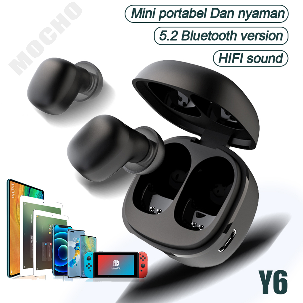 Jual MOCHO Headset Bluetooth Y6 TWS Wireless Earbuds Super Mini ...
