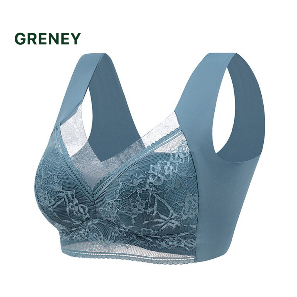 Jual GRENEY-L.W.L-Bra Rompi Bigsize Renda Seamless Bra Wanita Jumbo Cup ...