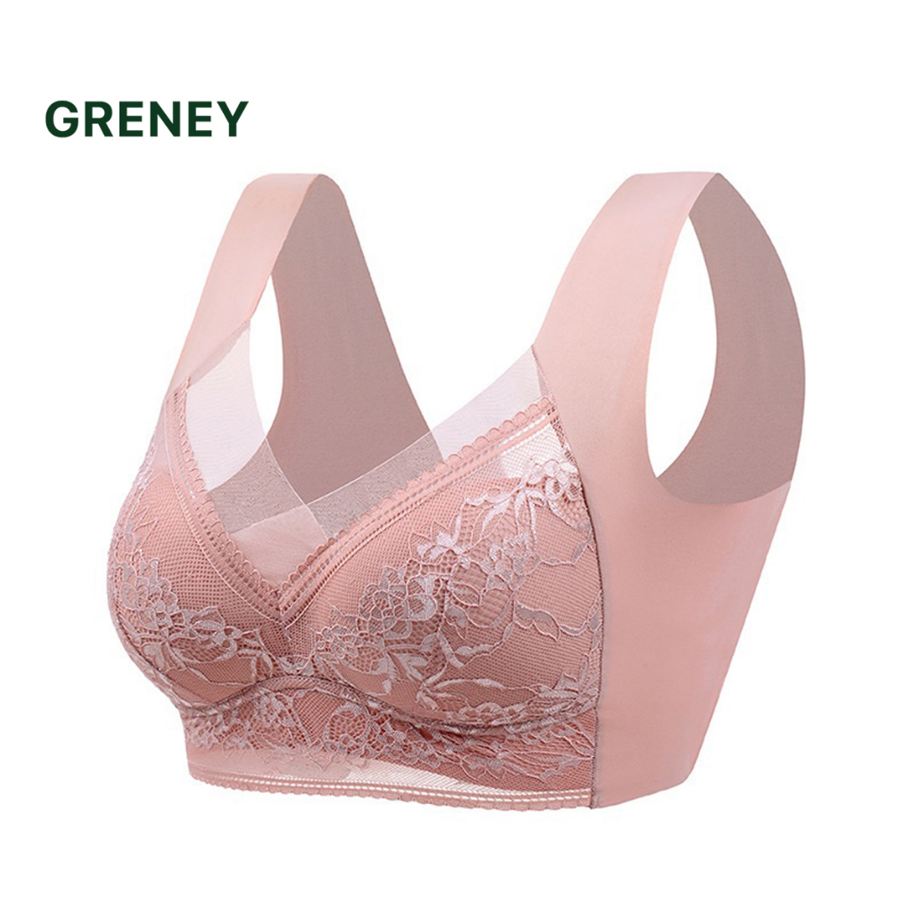 Jual GRENEY-L.W.L-Bra Rompi Bigsize Renda Seamless Bra Wanita Jumbo Cup ...