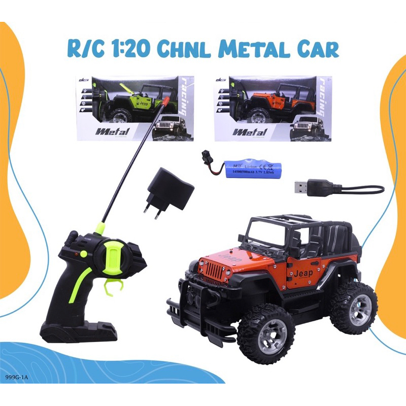 Jual Mobilan Remote Control jeep off road /R/C 1:20 Channel Metal Car ...