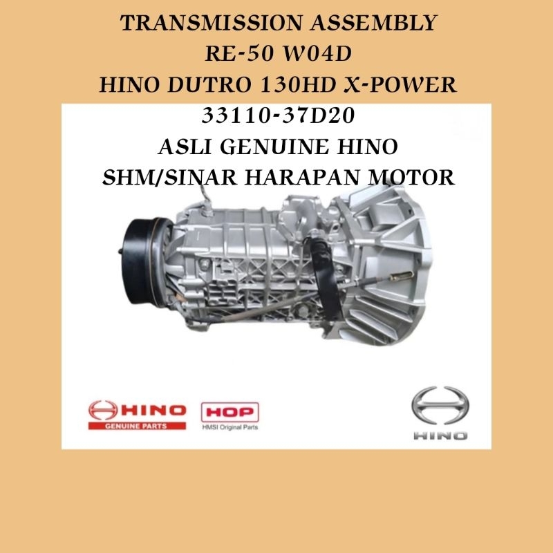 Jual TRANSMISI ASSEMBLY RE-50 W04D HINO DUTRO 130HD X-POWER 33110-37D20 ASLI GENUINE TRANSMISI ...